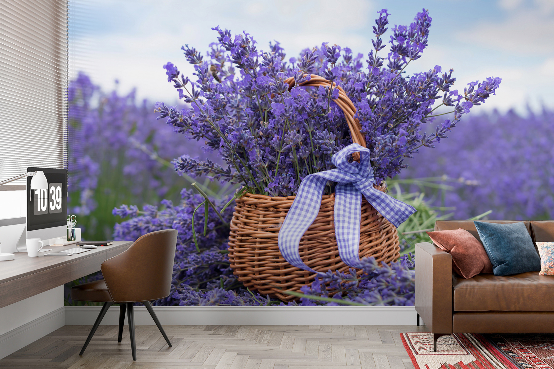 Fotomurales Canasta con lavanda № u92974 murales de pared a medida ...